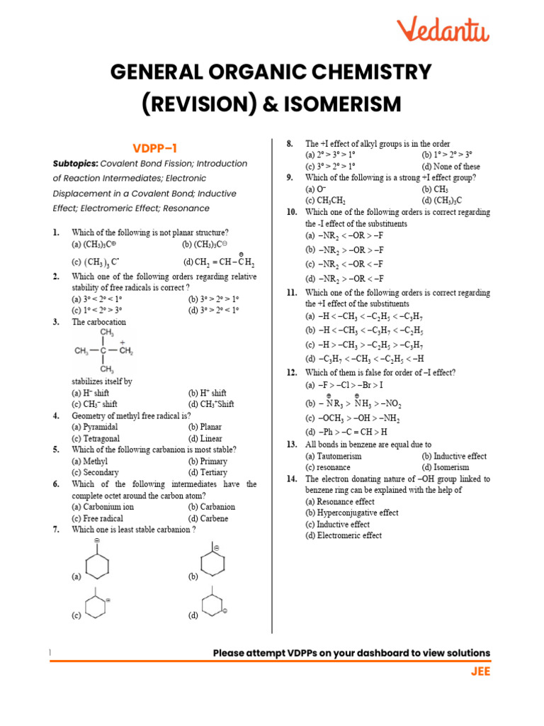 General Organic Chemistry (Revision) & Isomerism - JEE | PDF ...