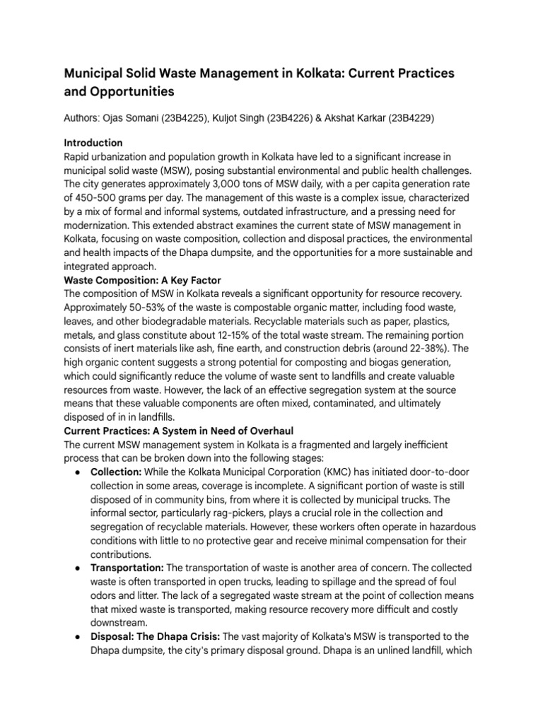 Extended Term Paper Abstract | PDF | Municipal Solid Waste | Waste