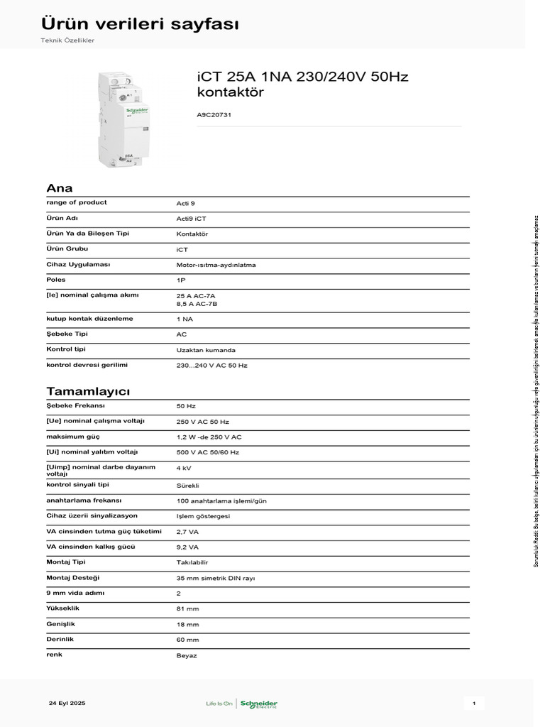 Schneider Electric ICT A9C20731 | PDF