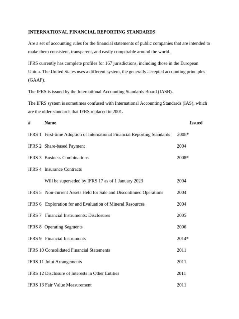 International Financial Reporting Standards | PDF