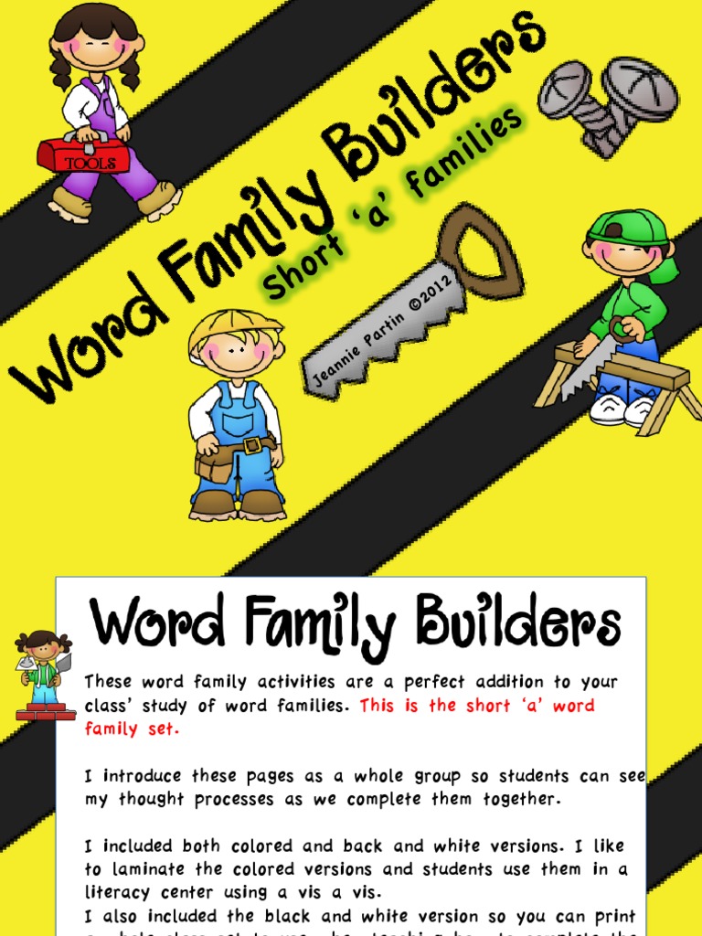 Word Family Builders | PDF | Art Media