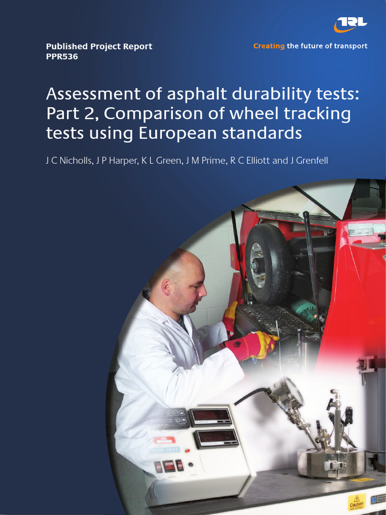 TRL - PPR536 - Assessment of Asphalt Durability Tests - Part 2 ...