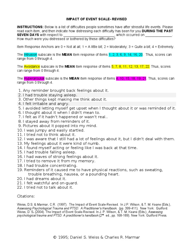 IES-R Form and Scoring | PDF | Career & Growth | Science & Mathematics
