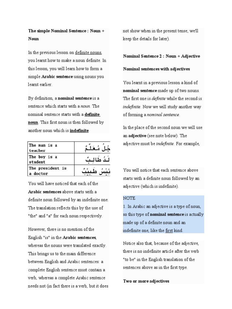 Nominal Sentence | PDF | Grammatical Gender | Noun