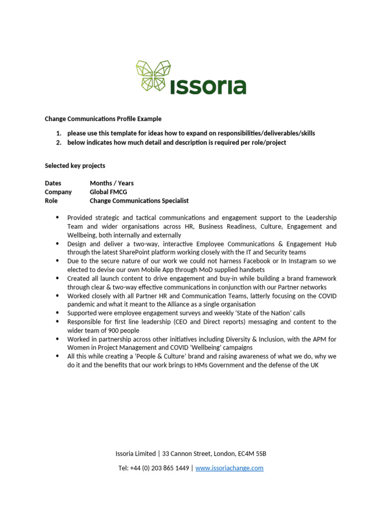 Change Communications - Template 1 | PDF | Customer Relationship ...