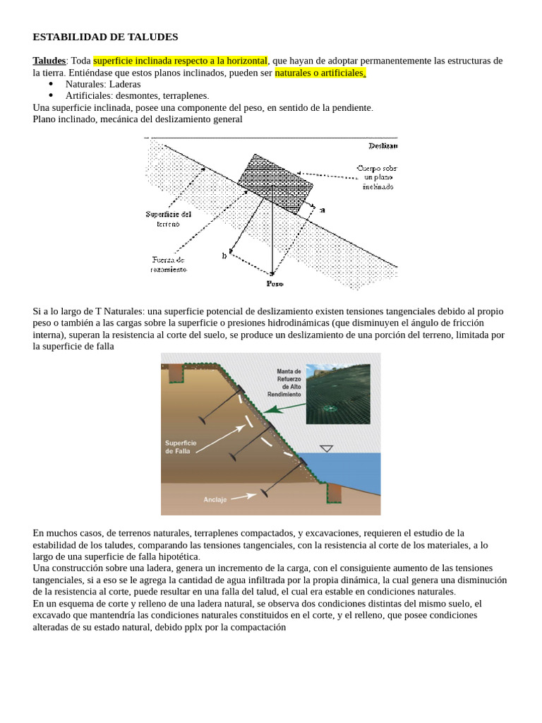 Estabilidad de Taludes: Análisis y Fallas | PDF | Arrastrar (Física ...