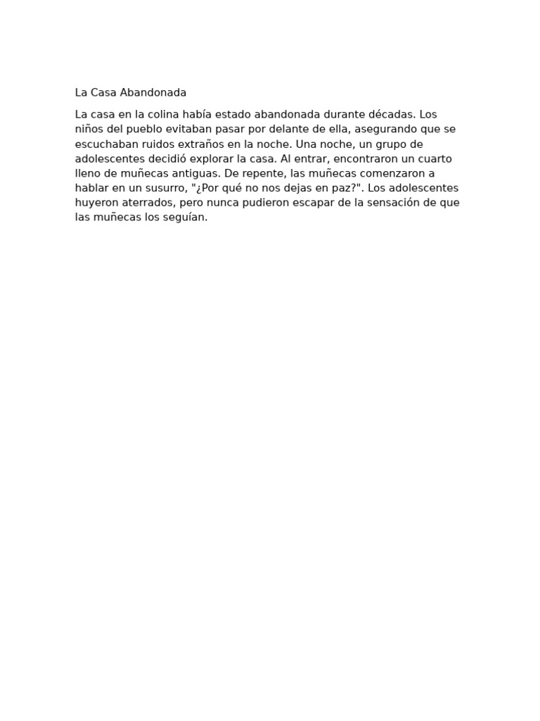 La Casa Abandonada | PDF