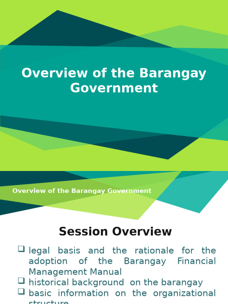 03-Slides - Overview of The Barangay Government | PDF | Government ...
