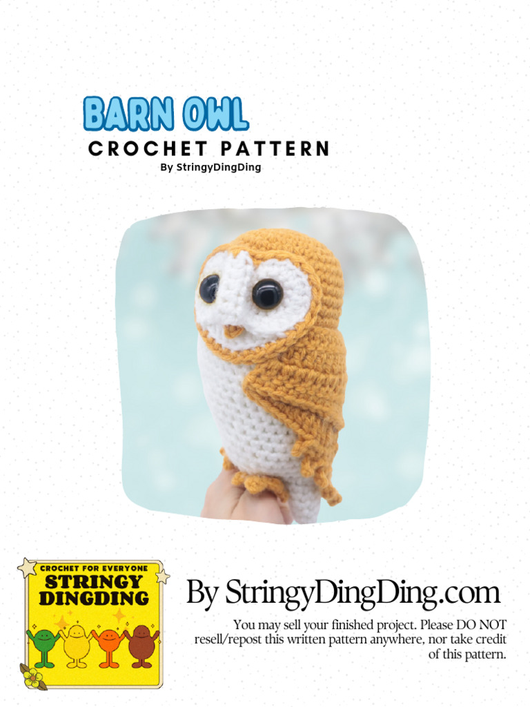 Free Barn Owl Crochet Pattern | PDF | Crochet | Textile Arts