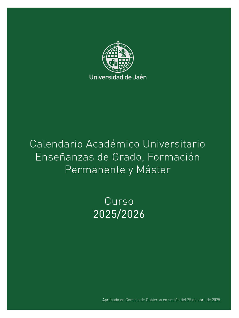 Calendario académico-UJA 2025 2026 Aprobado | PDF