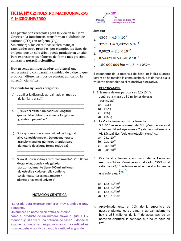 FICHA 2 Subir | PDF | Universo | Dom