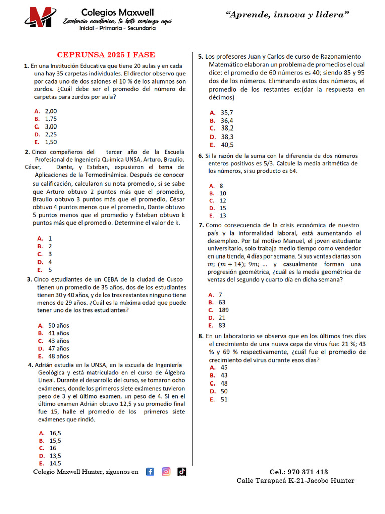 Colegio Maxwell Hunter: Innovación Educativa | PDF