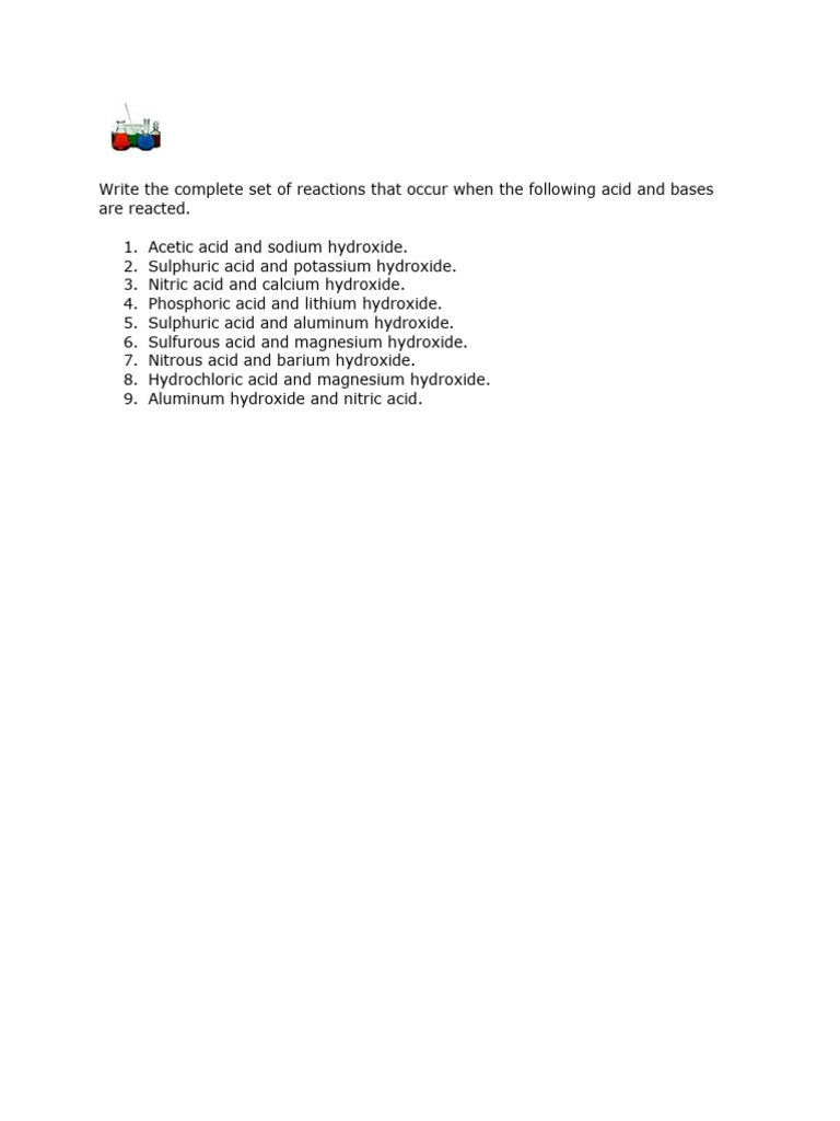 Lesson 2 - Neutralization Reactions | PDF