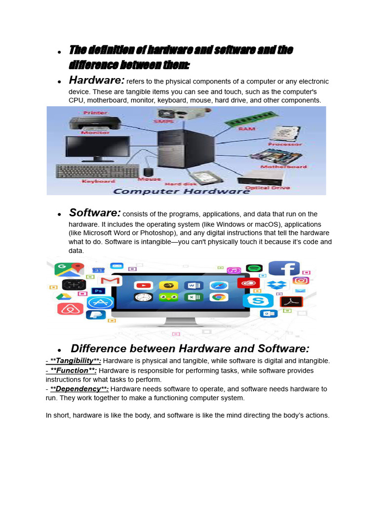 Understanding Hardware vs. Software | PDF