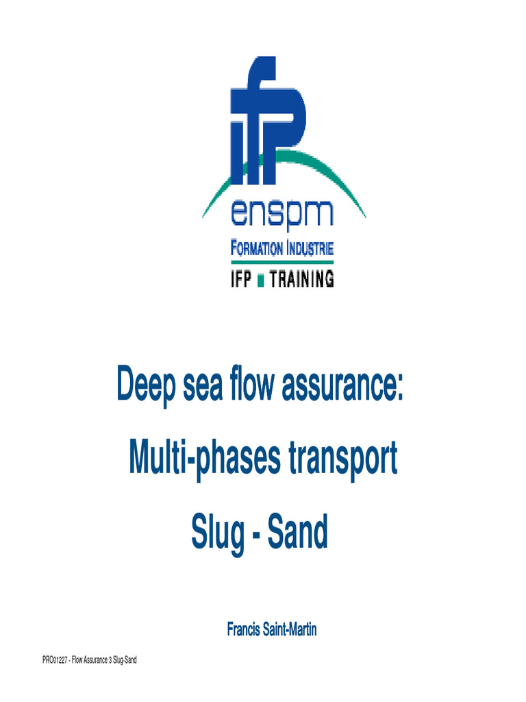 IFP-Deep Sea Flow Assurance-Multiphase Transport Slug-Sand | PDF | Pump ...
