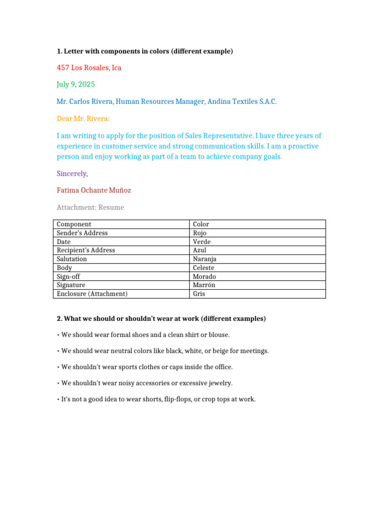 Fatima New Letter and Work Attire | PDF