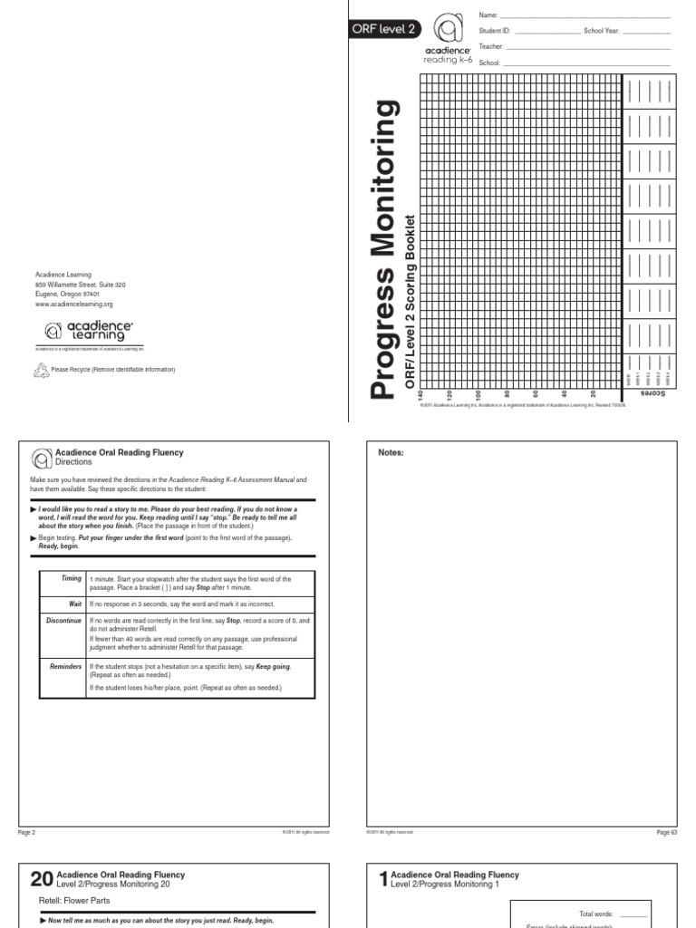 Acadience Oral Reading Fluency Guide | PDF | Petal | Flowers