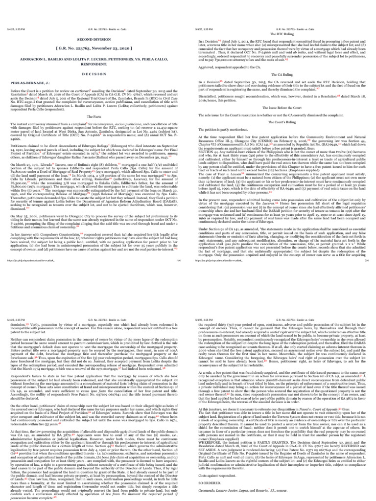 G.R. No. 223763 - Basilio vs. Callo | PDF | Mortgage Law | Foreclosure