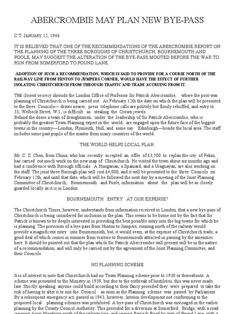 Abercrombie Plan For Christchurch 1946 | PDF | Traffic | Street