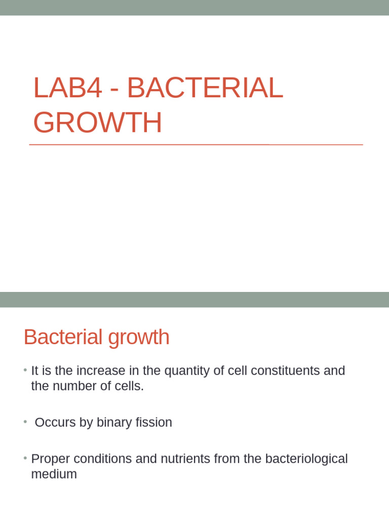 Micro Lab4- Bacterial Growth | PDF | Colony Forming Unit | Biology