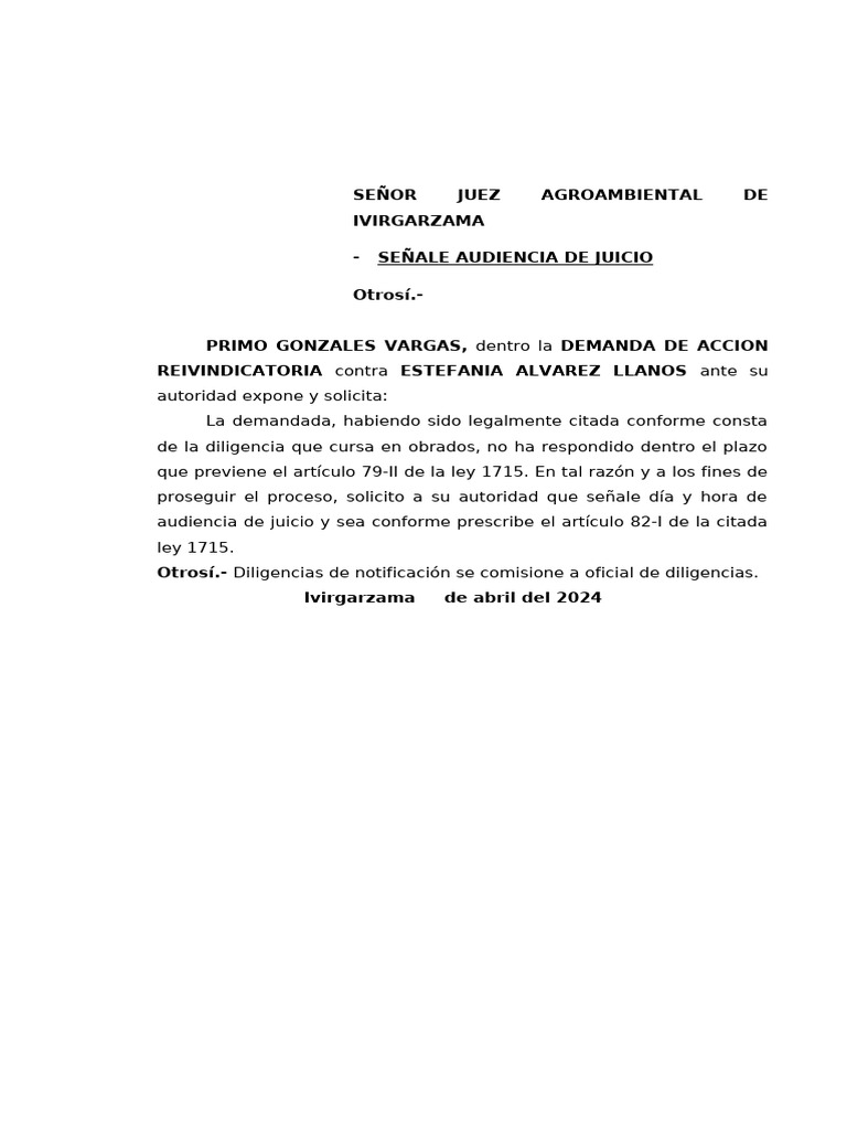 Primo Señale Audiencia | PDF