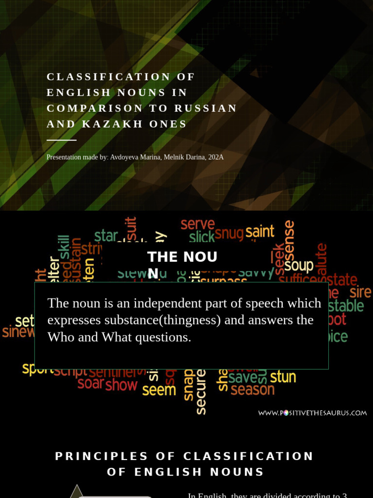 Classification of English Nouns 3 | PDF | Grammatical Gender | Syntax
