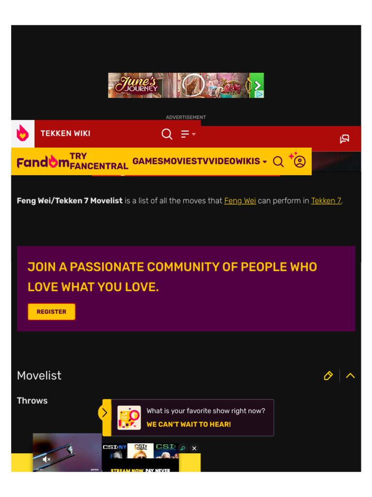 Feng Wei/Tekken 7 Movelist - Tekken Wiki - Fandom | PDF