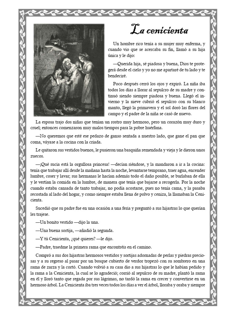 La Cenicienta - Hermanos Grimm | PDF | Cenicienta | Los cuentos de los ...