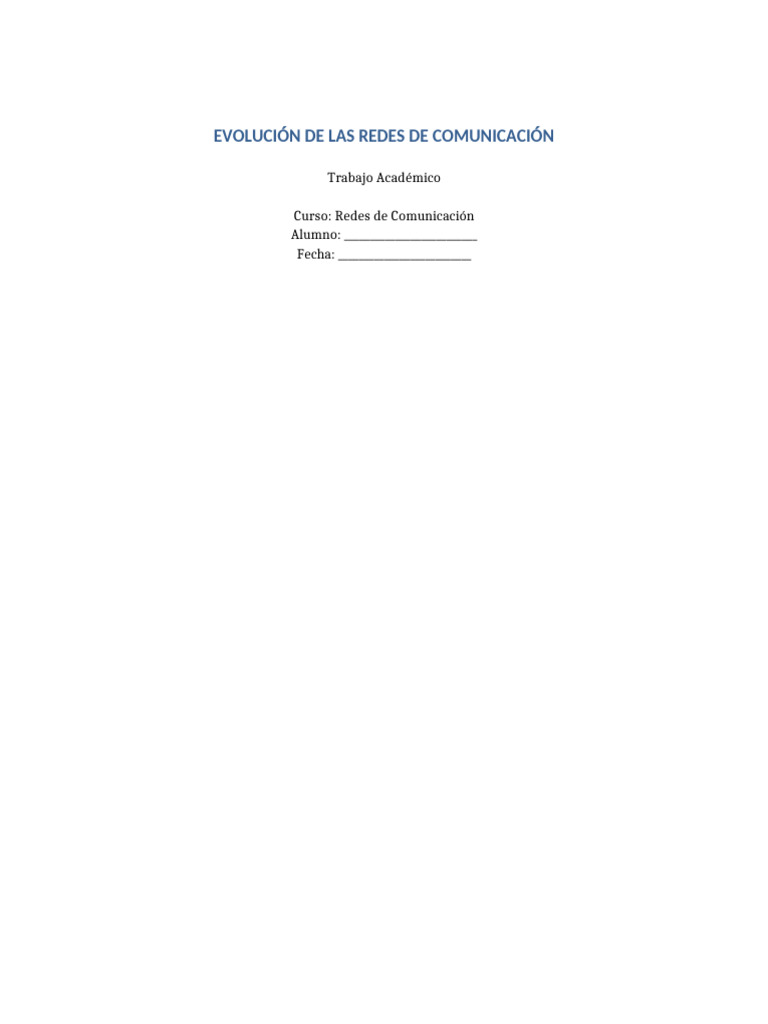 Evolucion de Las Redes de Comunicacion | PDF | De igual a igual | Red ...