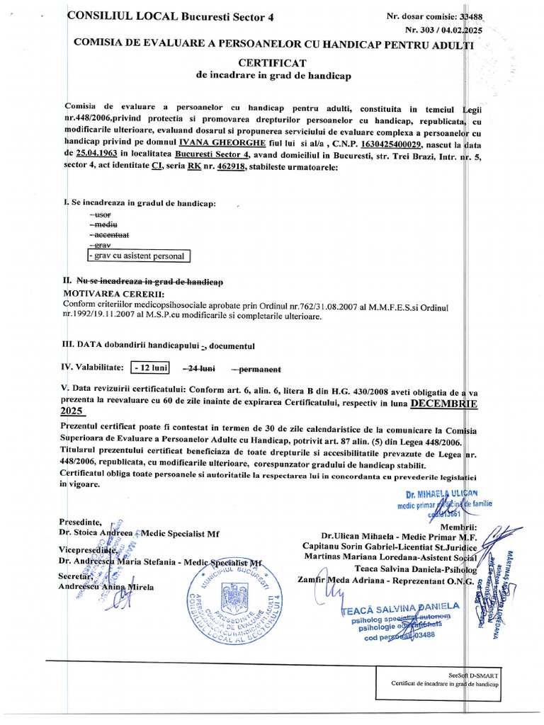 2.certificat de Incadrare in Grad de Handicap-6 | PDF