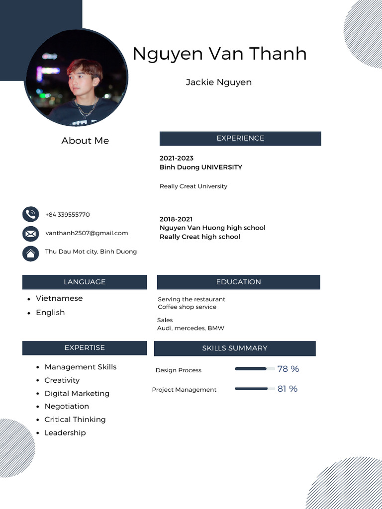 Blue Professional Modern CV Resume | PDF