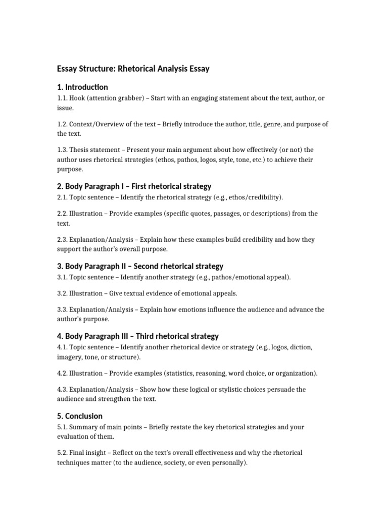 Rhetorical Analysis Essay Structure | PDF