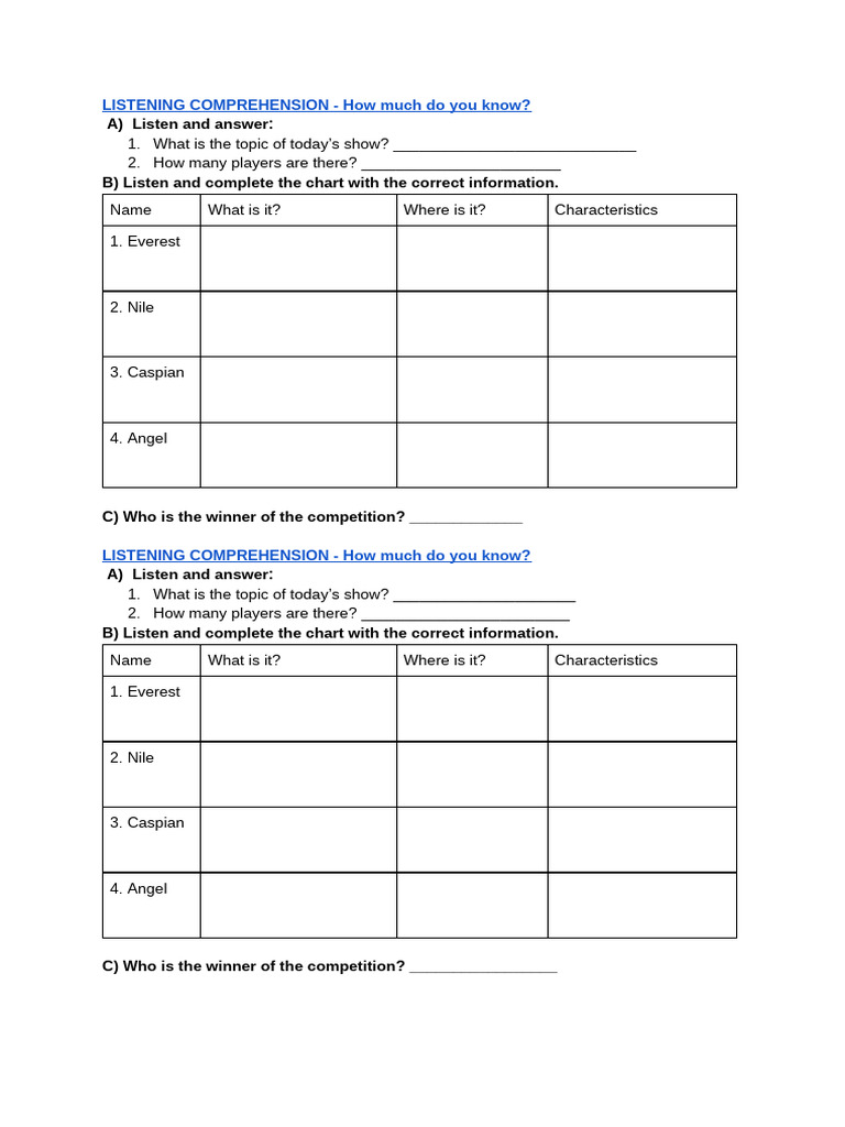 LISTENING Natural Wonders | PDF