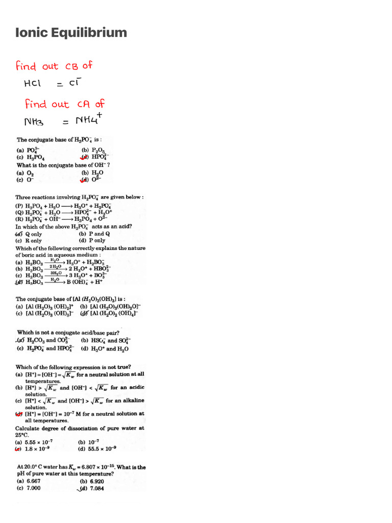 Ionic Equilibrium | PDF