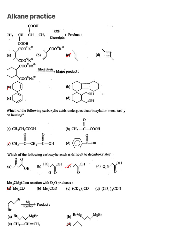 Alkane Practice | PDF