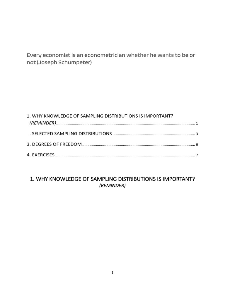 Sampling Distributions | PDF | Degrees Of Freedom (Statistics ...