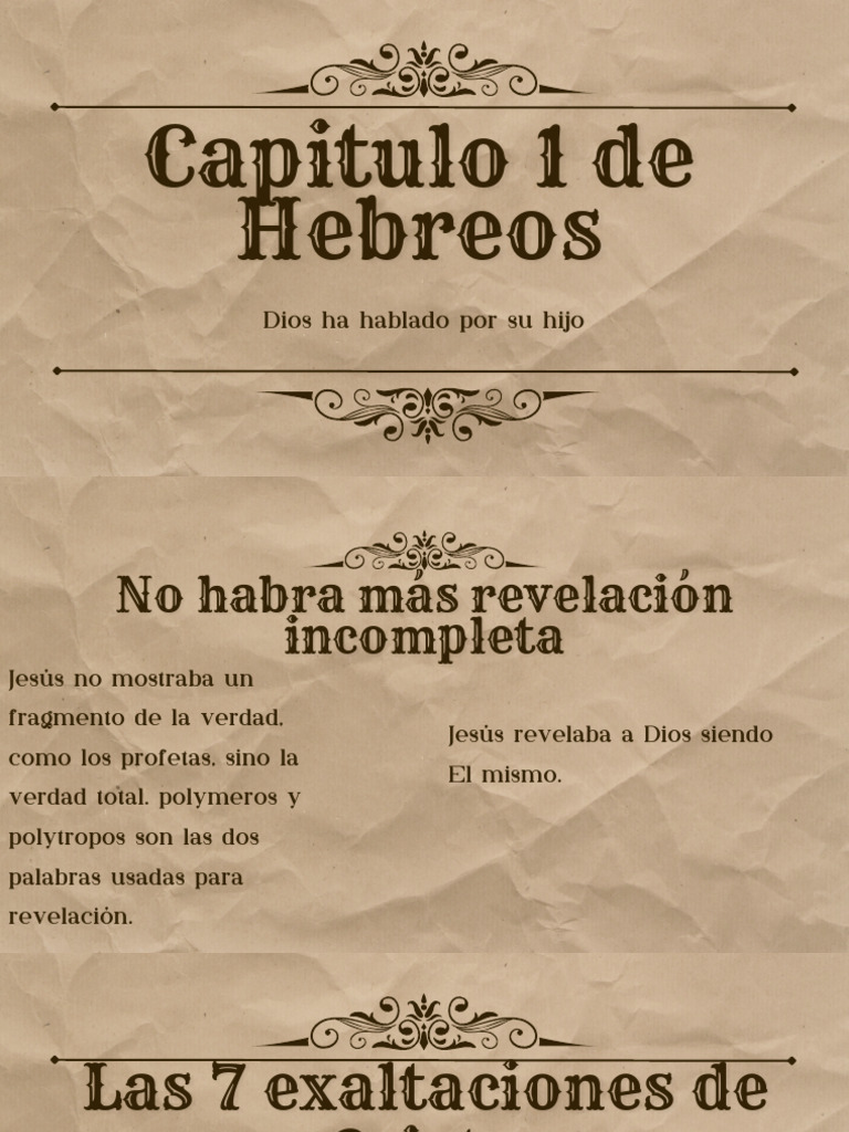 Exaltaciones de Cristo en Hebreos | PDF | Cristo (título) | Dios