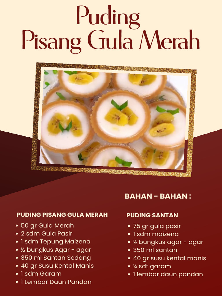 Resep Puding Pisang Gula Merah | PDF