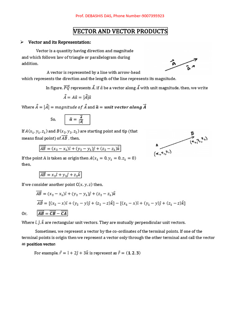 Vector Algebra and Products Explained | PDF | Rotation | Euclidean Vector