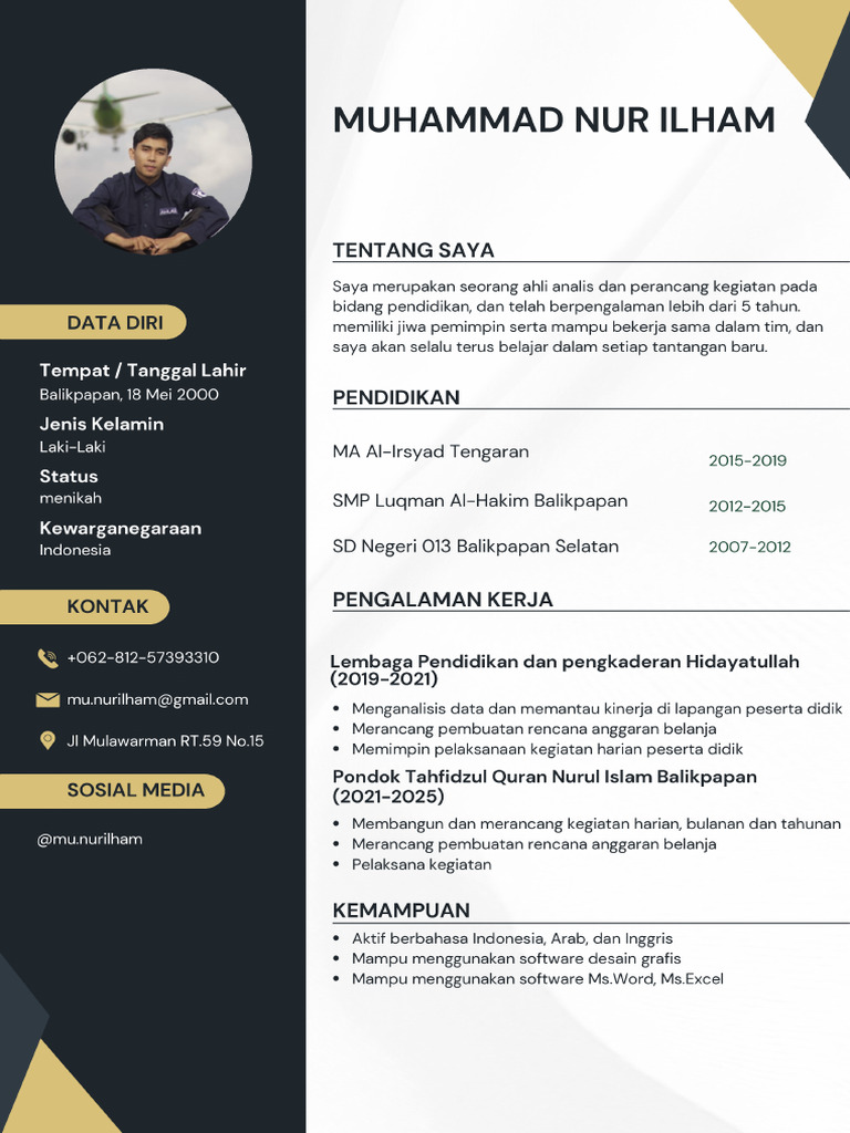 CV Terbaru Nur Ilham | PDF
