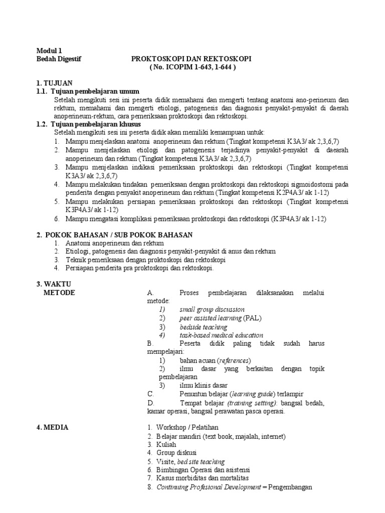 Modul 1-PROKTOSKOPI REKTOSKOPI | PDF
