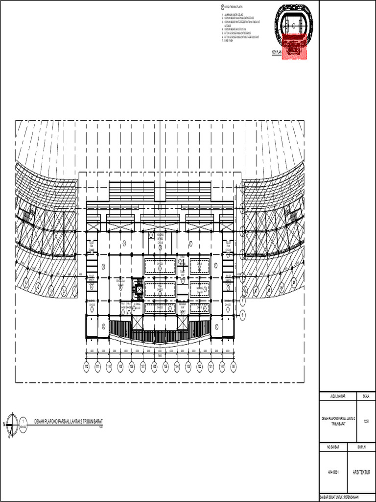 Ara-0502-1 Denah Plafond Parsial Lantai 2 Tribun Barat-Ara-0502-1 Denah Plafond Parsial Lantai 2 ...