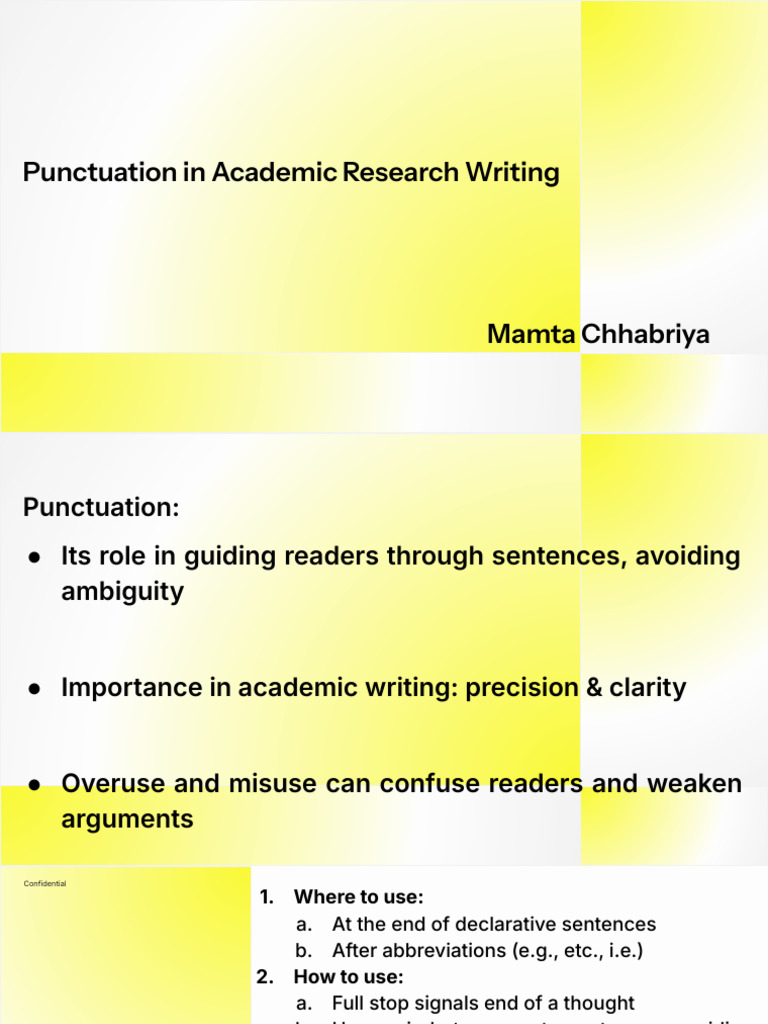Punctuation in Academic Research Writing | PDF | Comma | Grammar