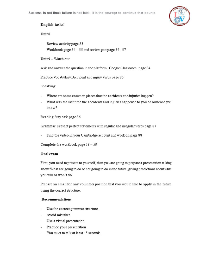 English Unit 8 & 9 Study Guide | PDF