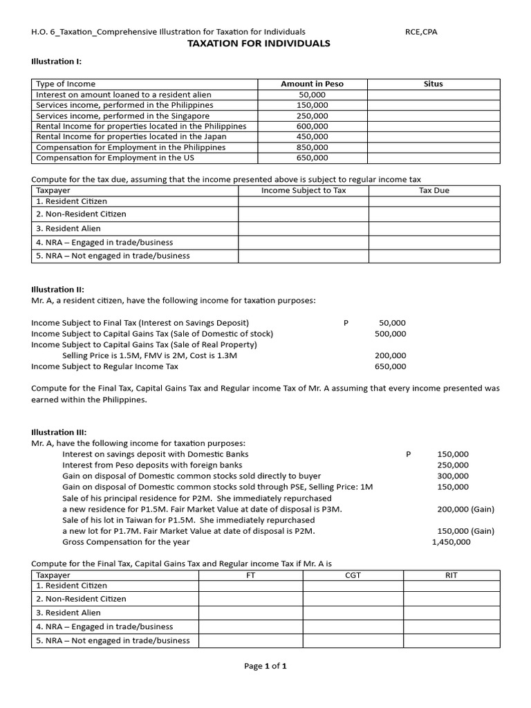 Taxation Guide for Individuals in the Philippines | PDF | Taxes ...