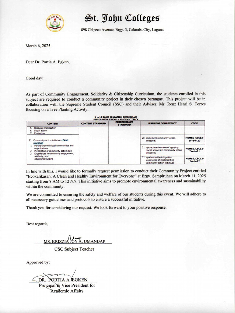 CSC Letter For ComEng | PDF