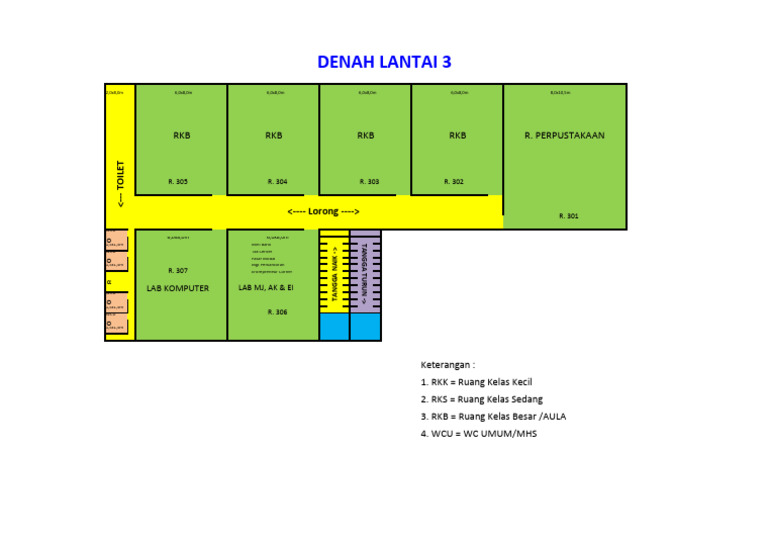 Denah Lantai 3 Ruang Kelas dan Fasilitas | PDF