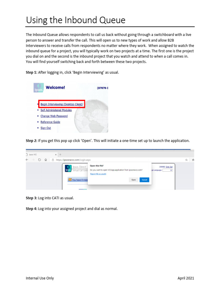 Inbound Call Instructions | PDF | Telephony | Telecommunications
