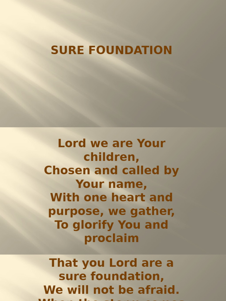 Sure Foundation Lyrics and Chords | PDF