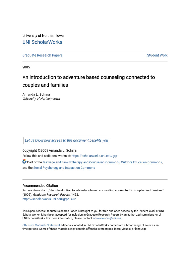 An Introduction To Adventure Based Counseling Connected To Couple | PDF ...